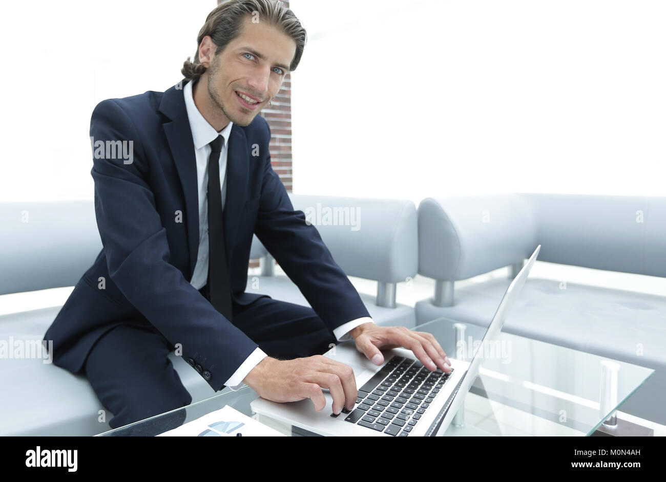 successful businessman working in his office Stock Photo - Alamy