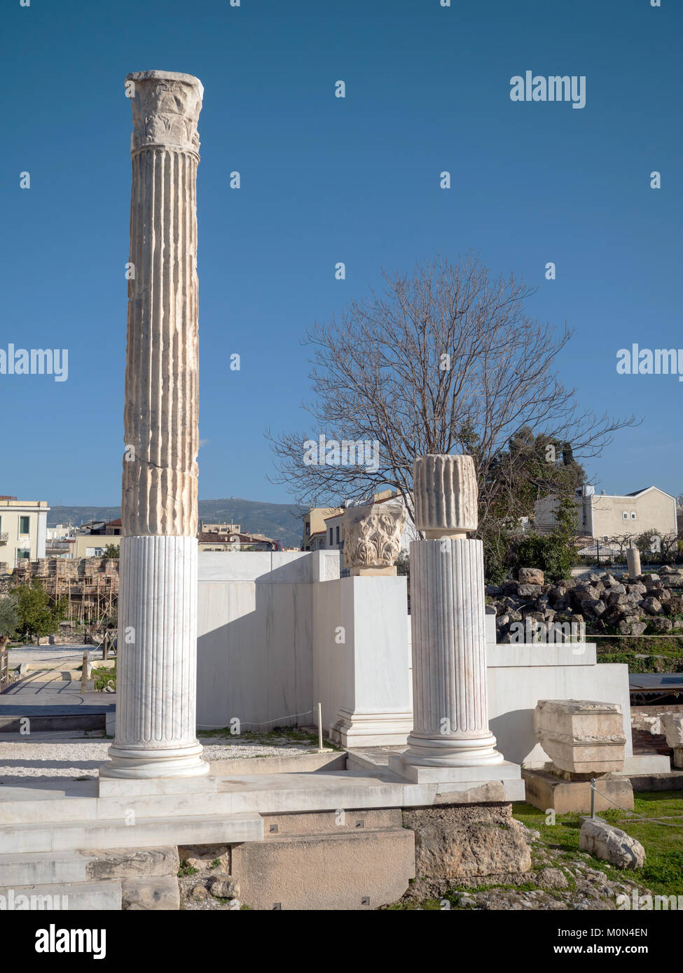 ancient greek pillars and columns in Athens Greece Stock Photo - Alamy