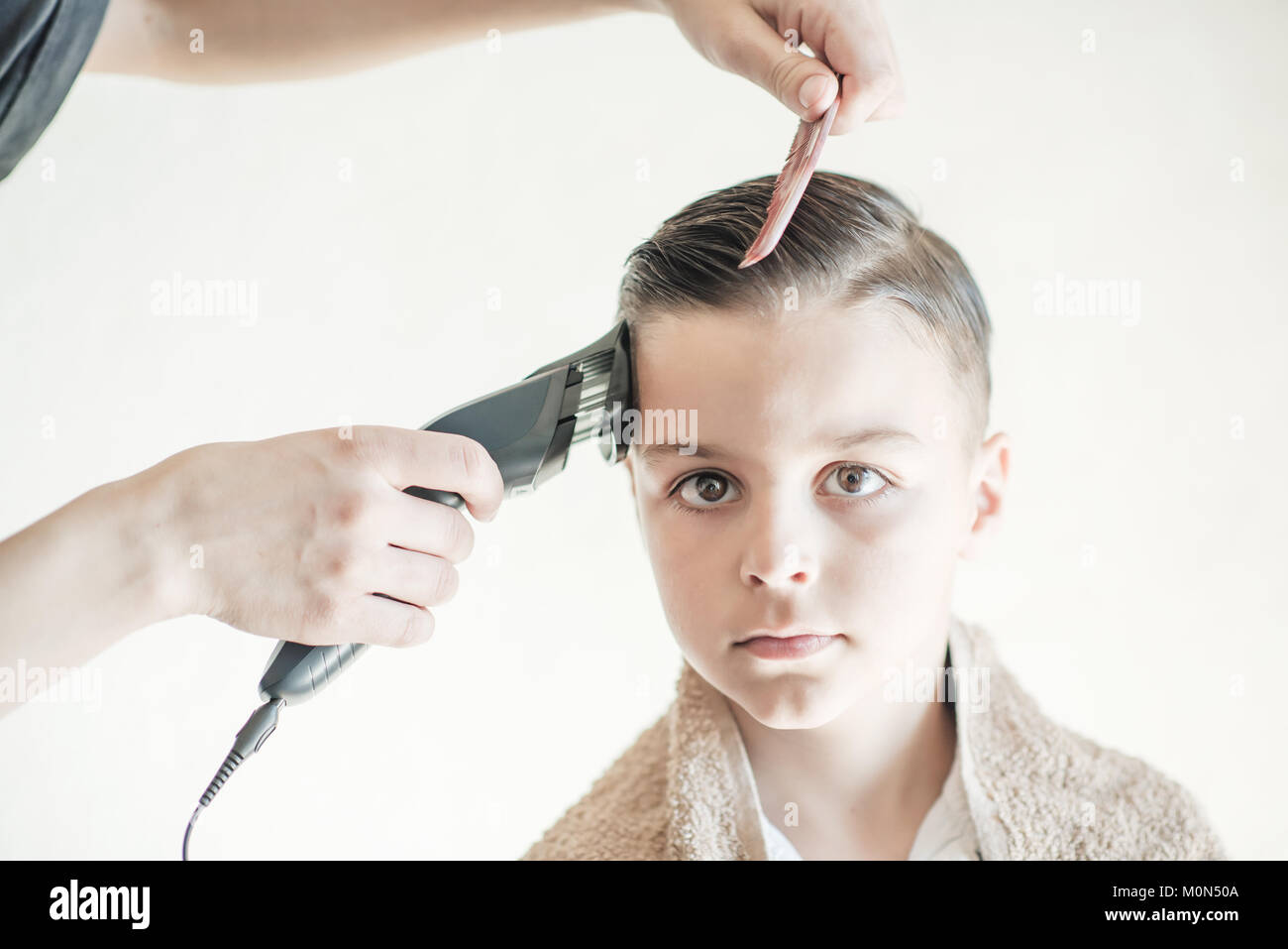 boy on a haircut Stock Photo - Alamy