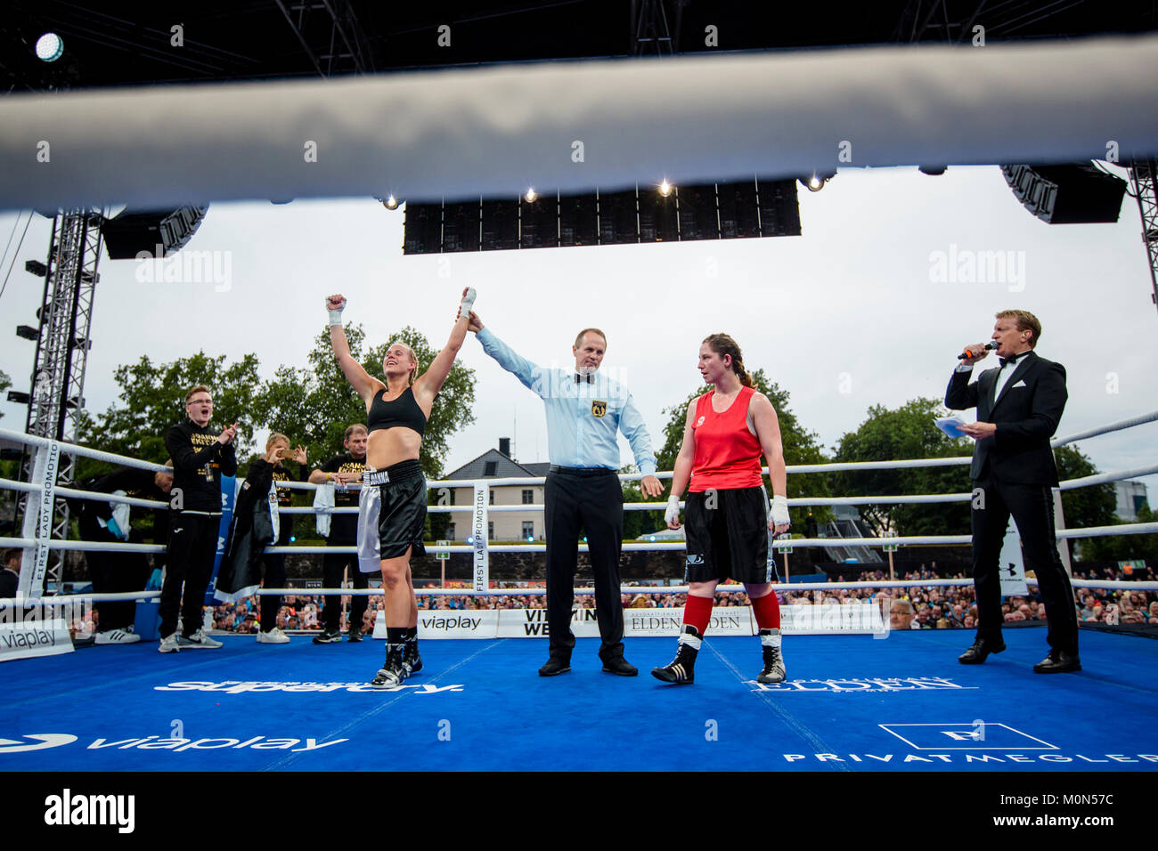 Norway, Bergen - June 09, 2017. The Swedish boxer Joanna Ekedahl (in ...