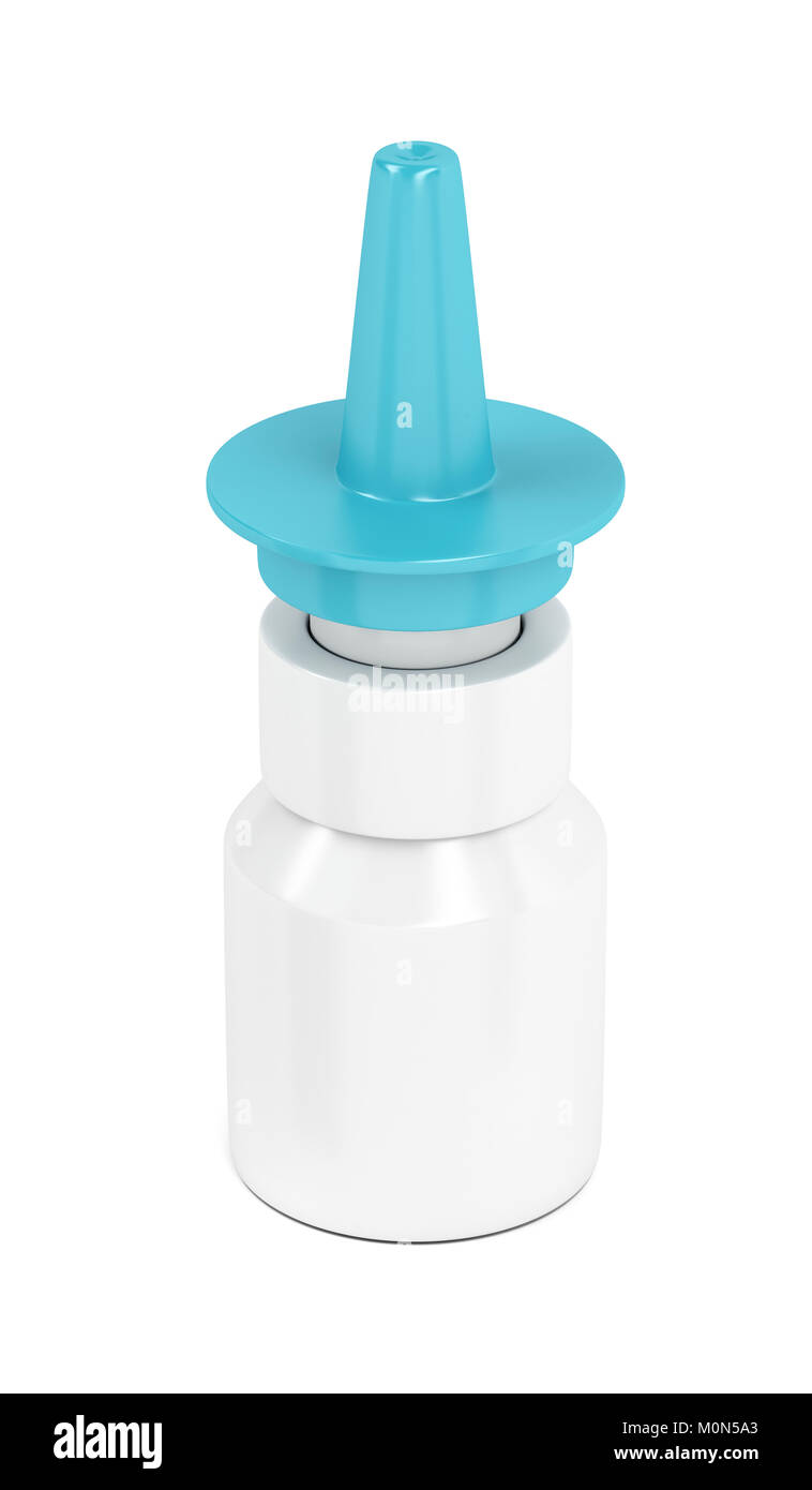 Nose spray container on white background Stock Photo - Alamy
