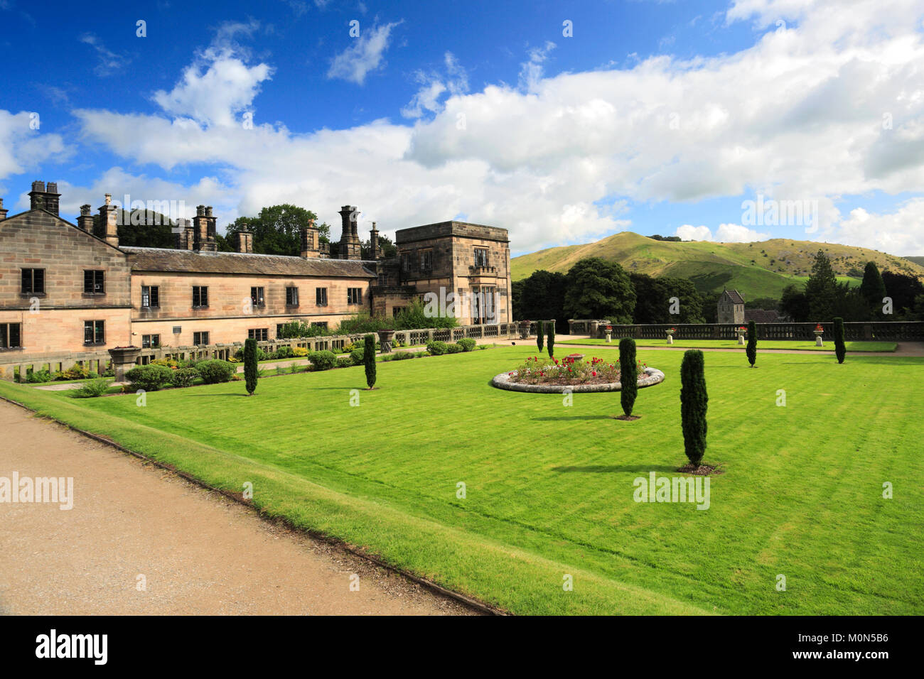 Summer, Ilam Hall in the village of Ilam, Staffordshire, England, UK ...