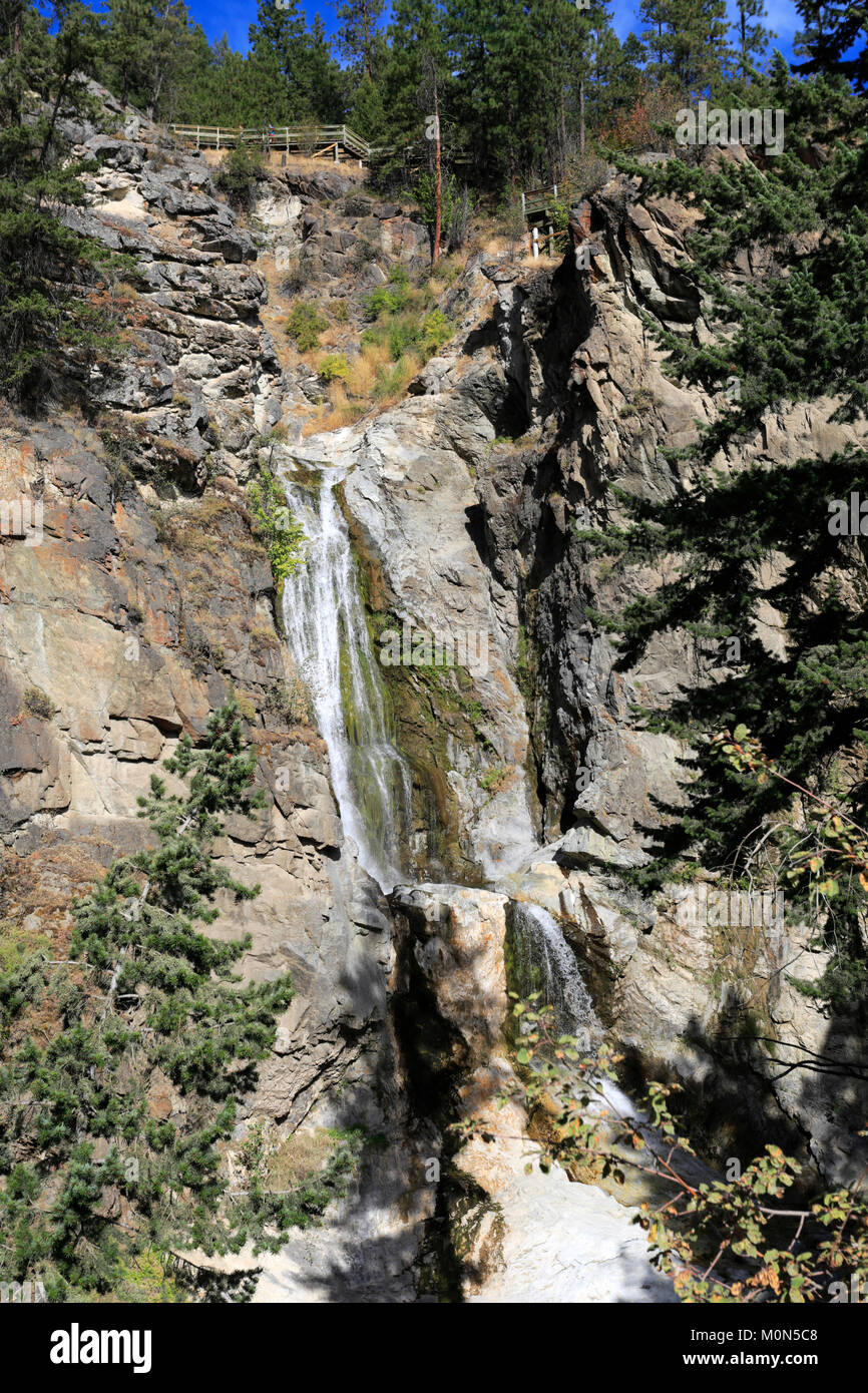 Waterfalls in Shorts Creek, Fintry Provincial Park, near Kelowna City ...