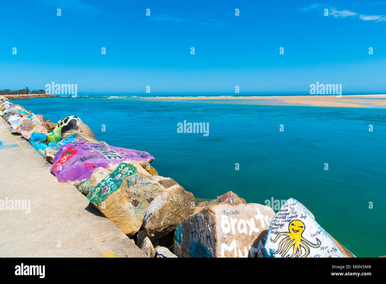 Nambucca Heads, NSW, Australia- December 19, 2017 : The Vee Wall, a ...