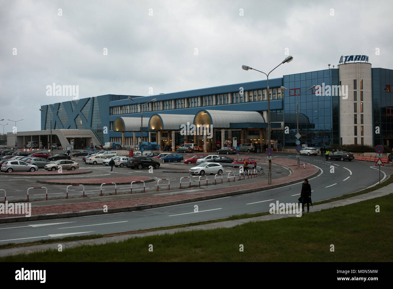 Bucharest, Romania - March 11, 2016: Passenger terminal of Henri Coanda ...