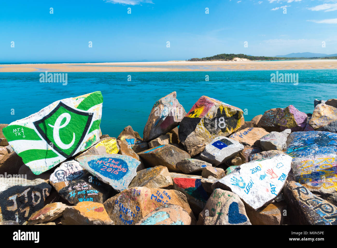 Nambucca Heads, NSW, Australia- December 19, 2017 : The Vee Wall, a ...