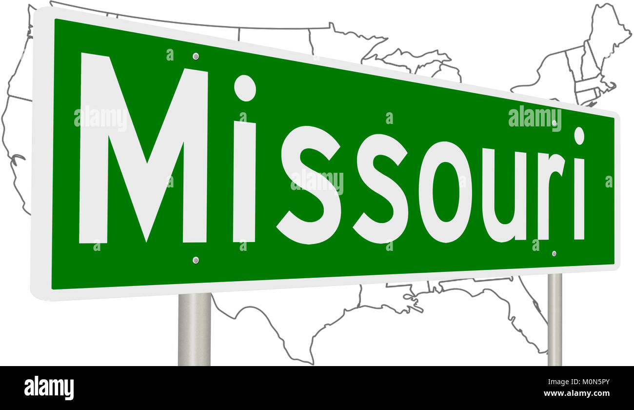 Green highway sign for Missouri Stock Photo - Alamy