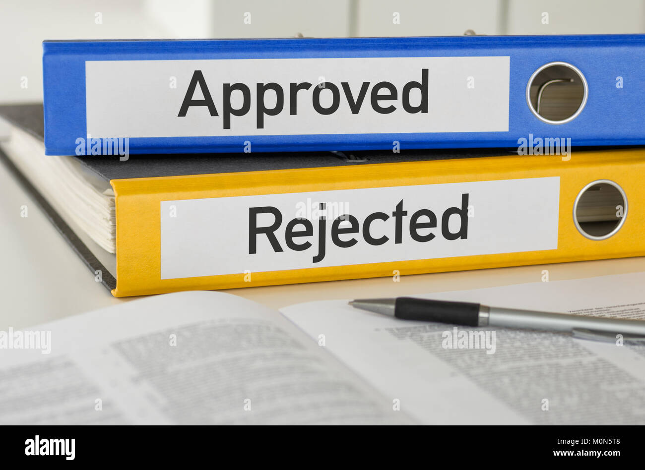 Folders with the label Approved and Rejected Stock Photo - Alamy