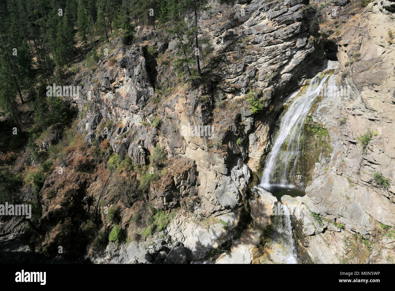 Waterfalls in Shorts Creek, Fintry Provincial Park, near Kelowna City ...