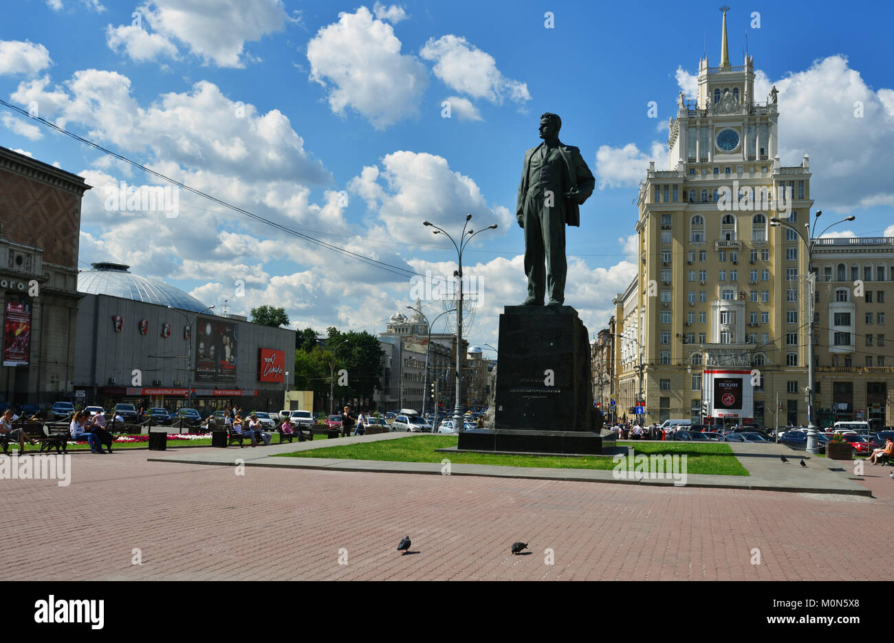 Moscow, Russia - July 04, 2014: People resting at the monument to ...