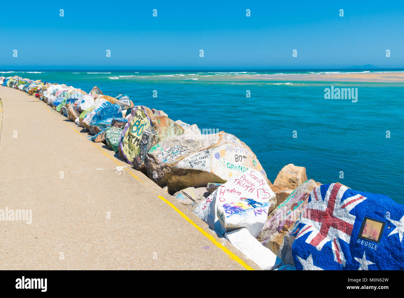 Nambucca Heads, NSW, Australia- December 19, 2017 : The Vee Wall, a ...