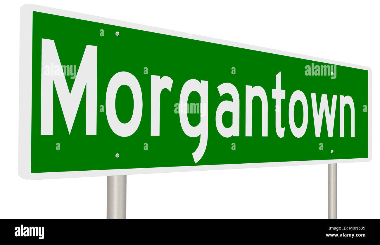 Rendering of a green highway sign Stock Photo - Alamy