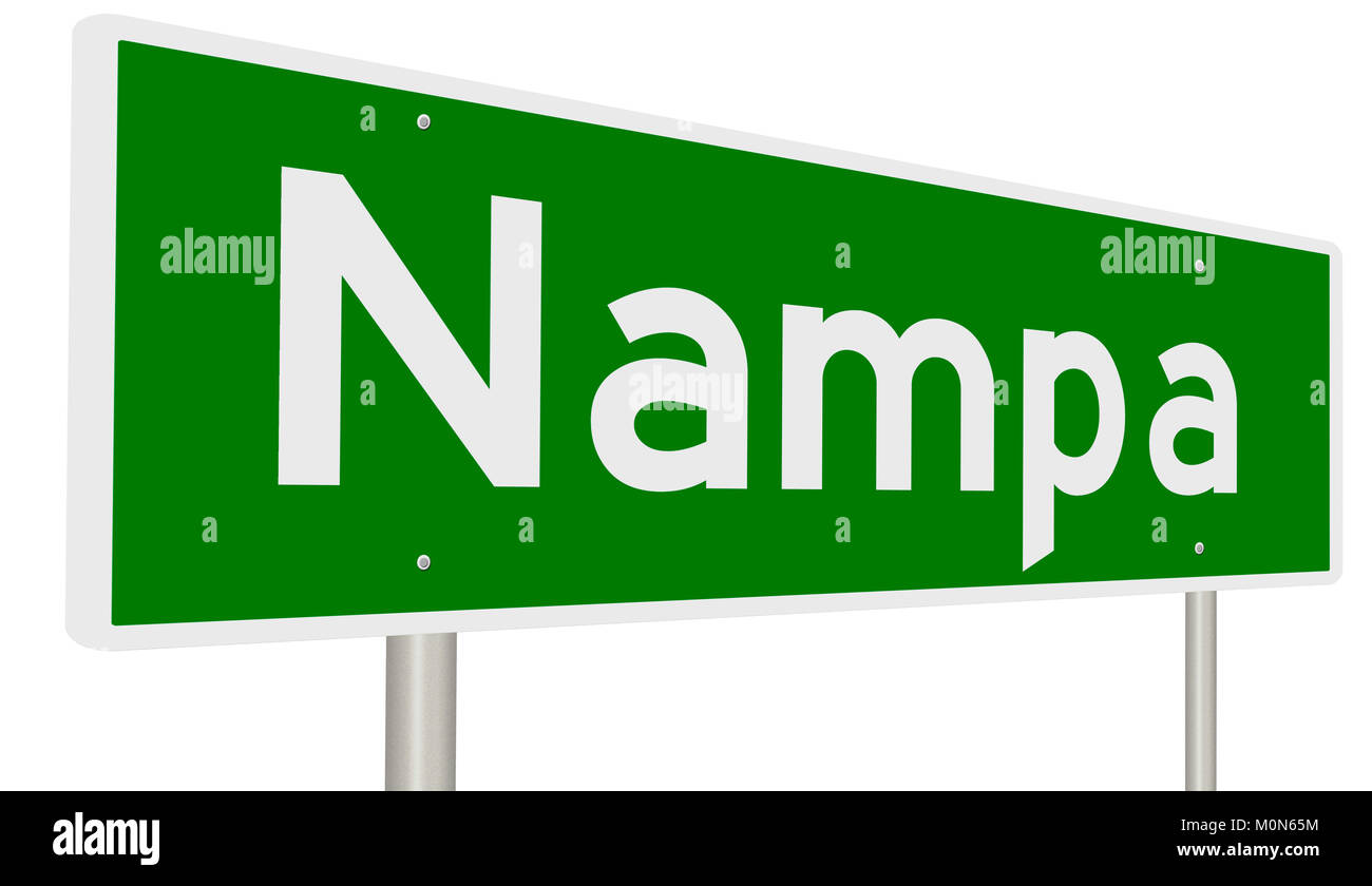 Rendering of a green highway sign Stock Photo - Alamy