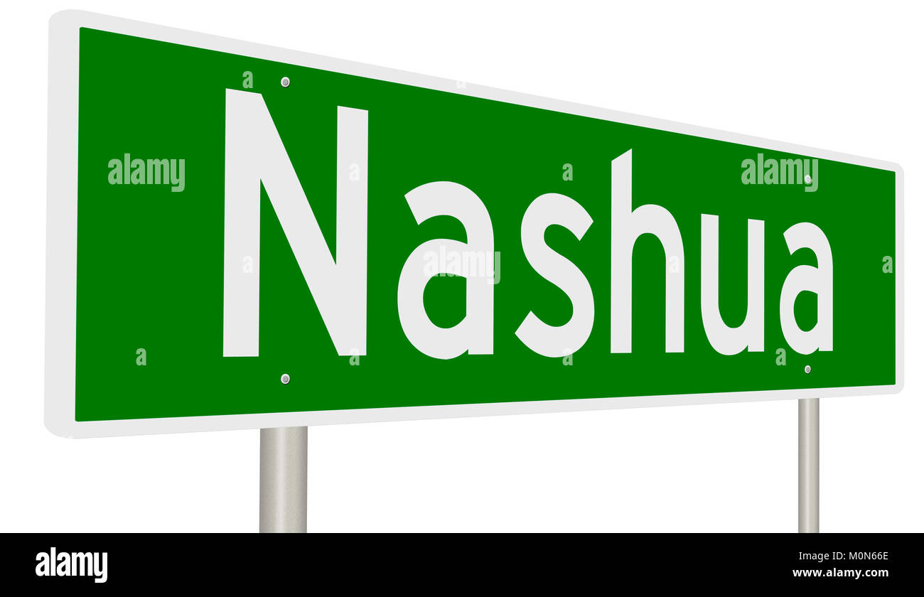 Rendering of a green highway sign Stock Photo - Alamy