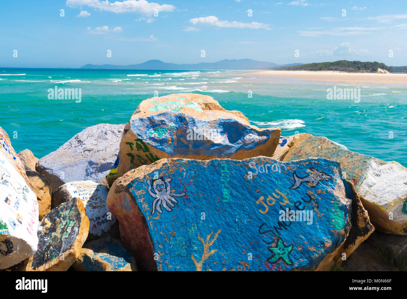 Nambucca Heads, NSW, Australia- December 19, 2017 : The Vee Wall, a ...
