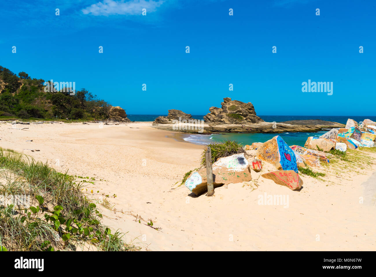 Nambucca Heads, NSW, Australia- December 19, 2017 : The Vee Wall, a ...