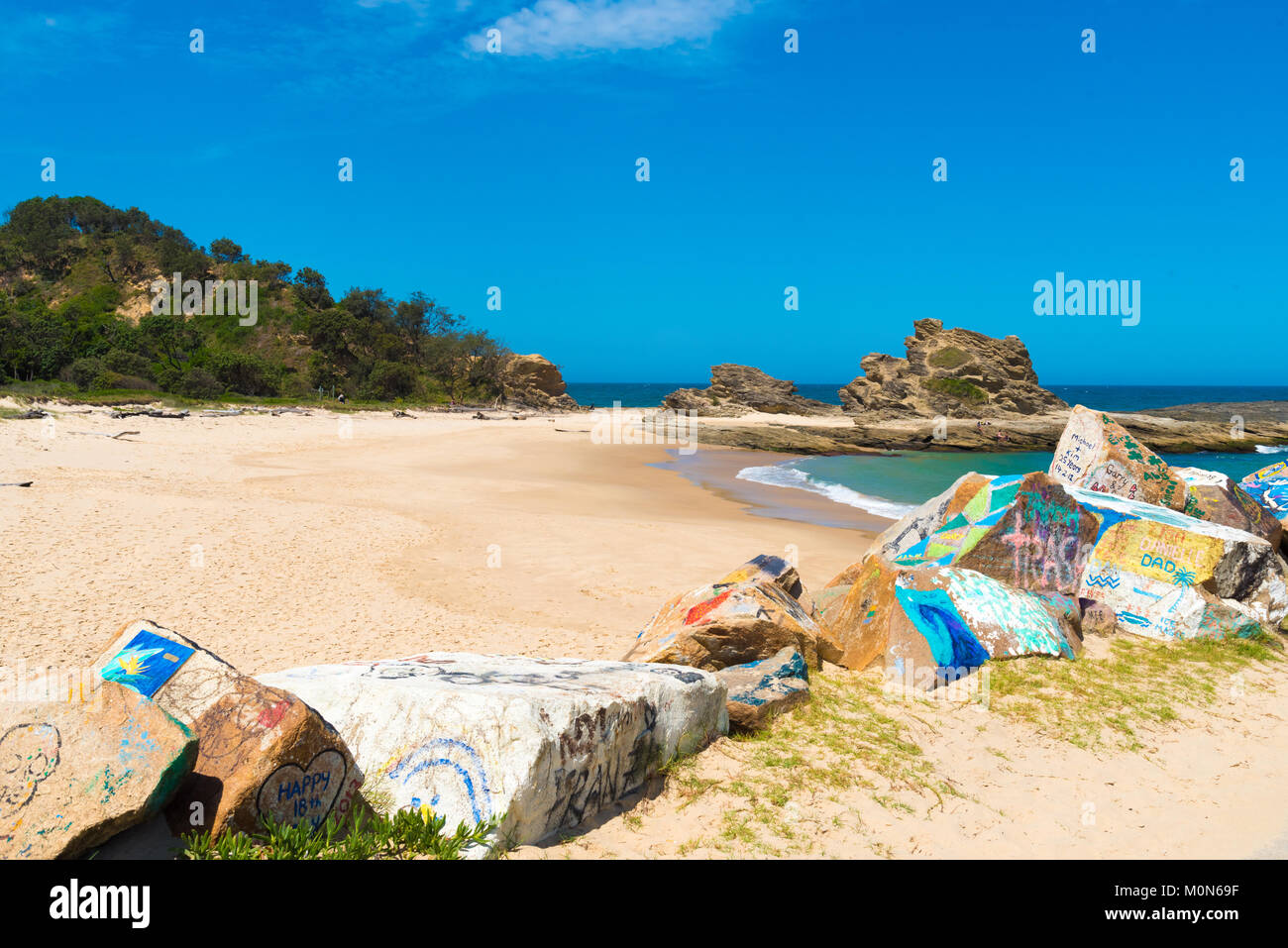Nambucca Heads, NSW, Australia- December 19, 2017 : The Vee Wall, a ...