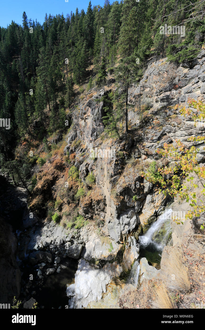 Waterfalls in Shorts Creek, Fintry Provincial Park, near Kelowna City ...