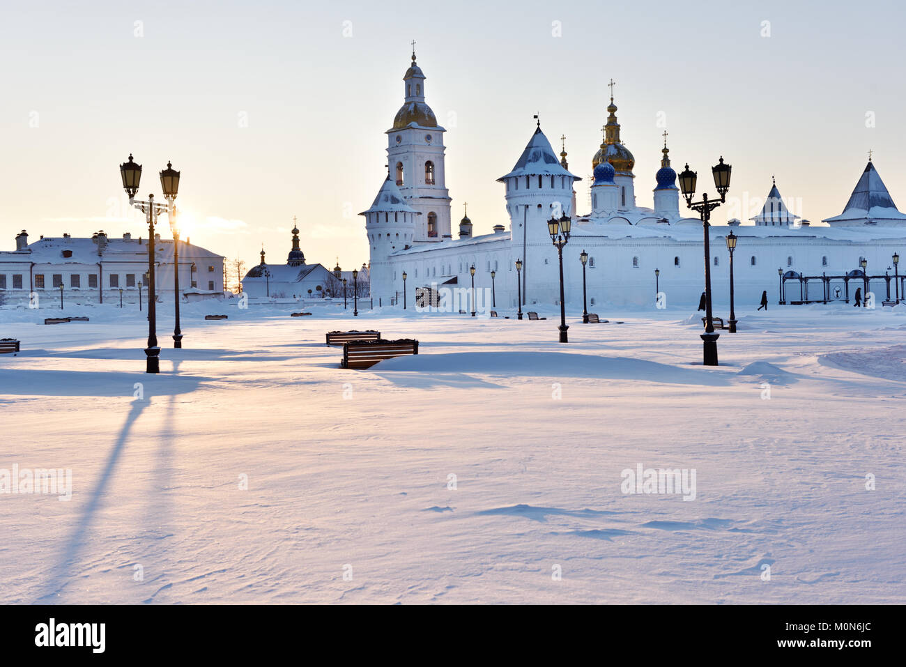 Tobolsk, Russia - January 7, 2015: Gostiny Dvor and St. Sophia ...