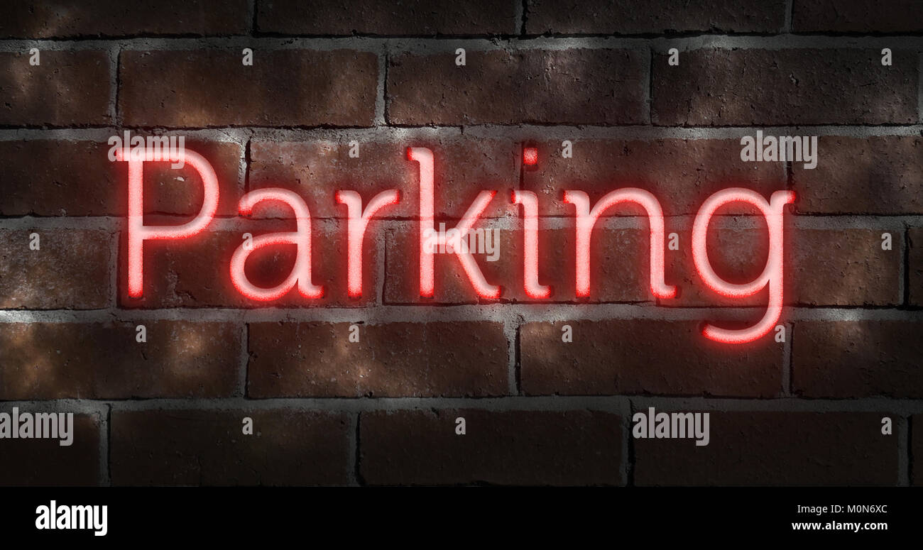 Neon sign for parking Stock Photo - Alamy