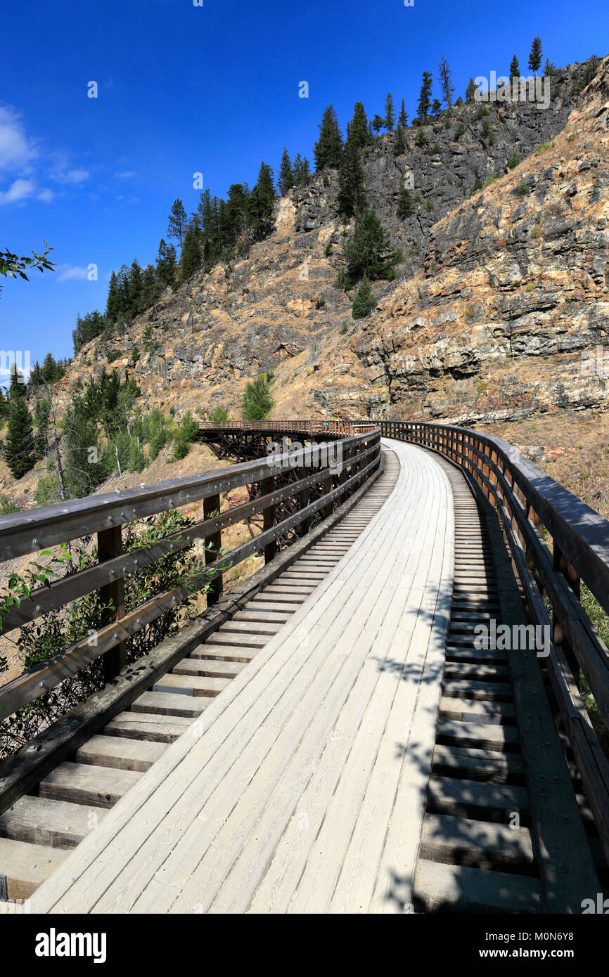 The Myra Canyon Wooden Trestle railway, Kettle Valley Railway, Myra Canyon, Kelowna City ...