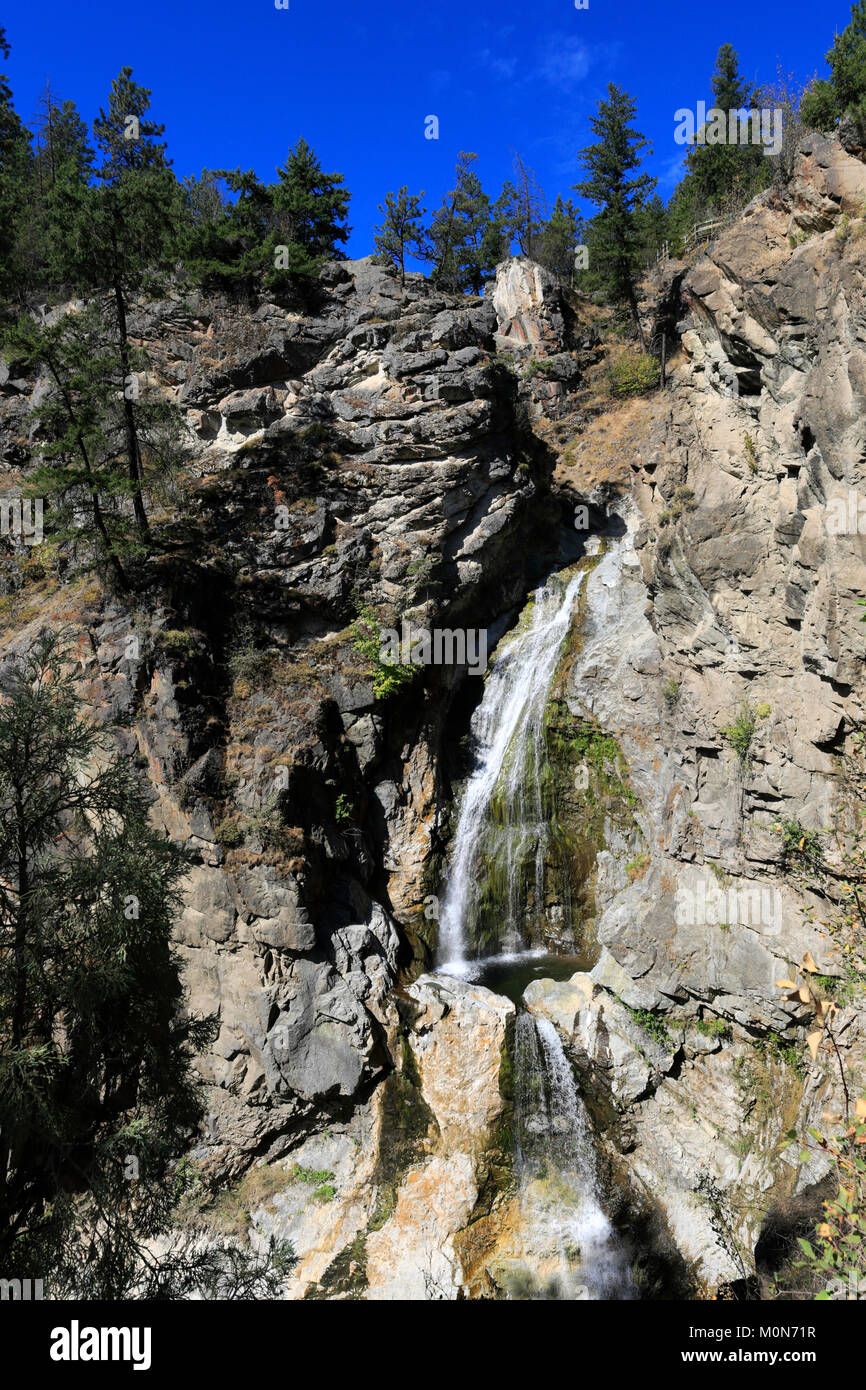 Waterfalls in Shorts Creek, Fintry Provincial Park, near Kelowna City ...