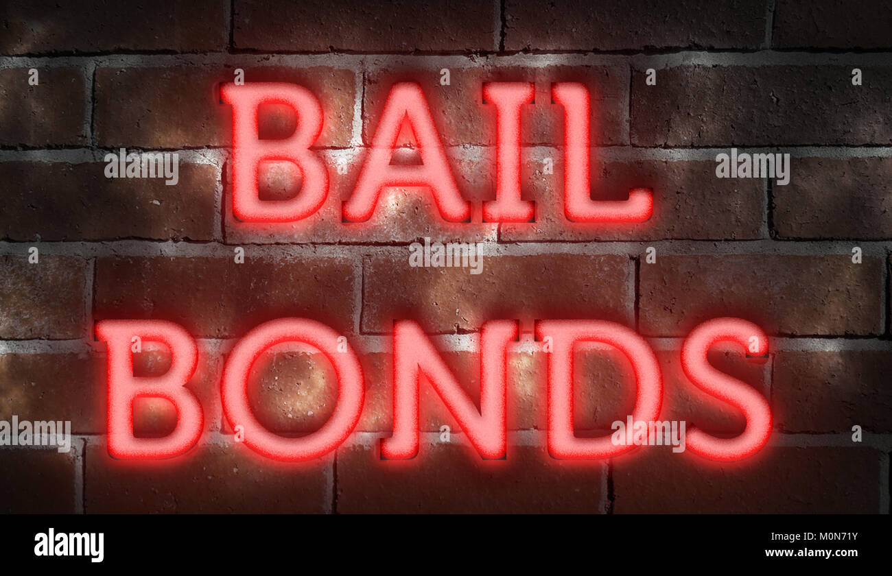 A 3d rendering of neon sign for bail Stock Photo - Alamy