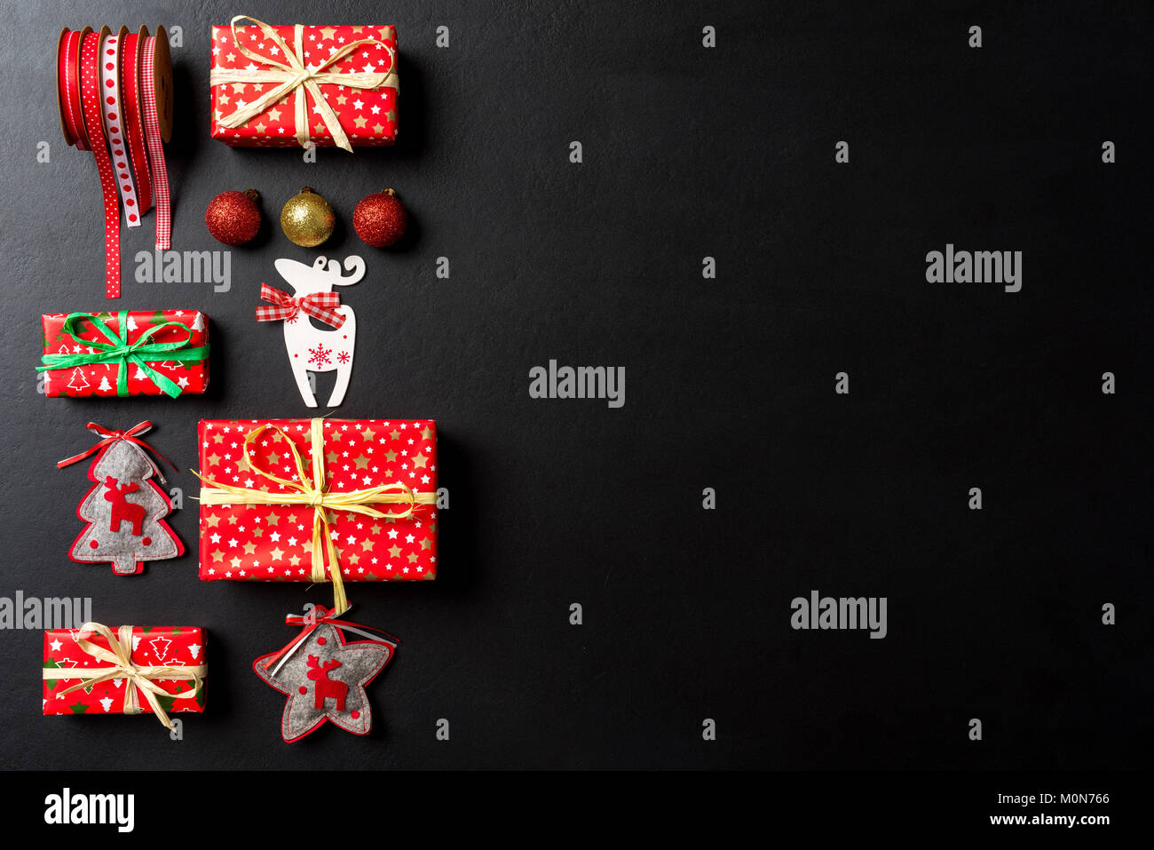 Christmas presents. Top view Stock Photo - Alamy