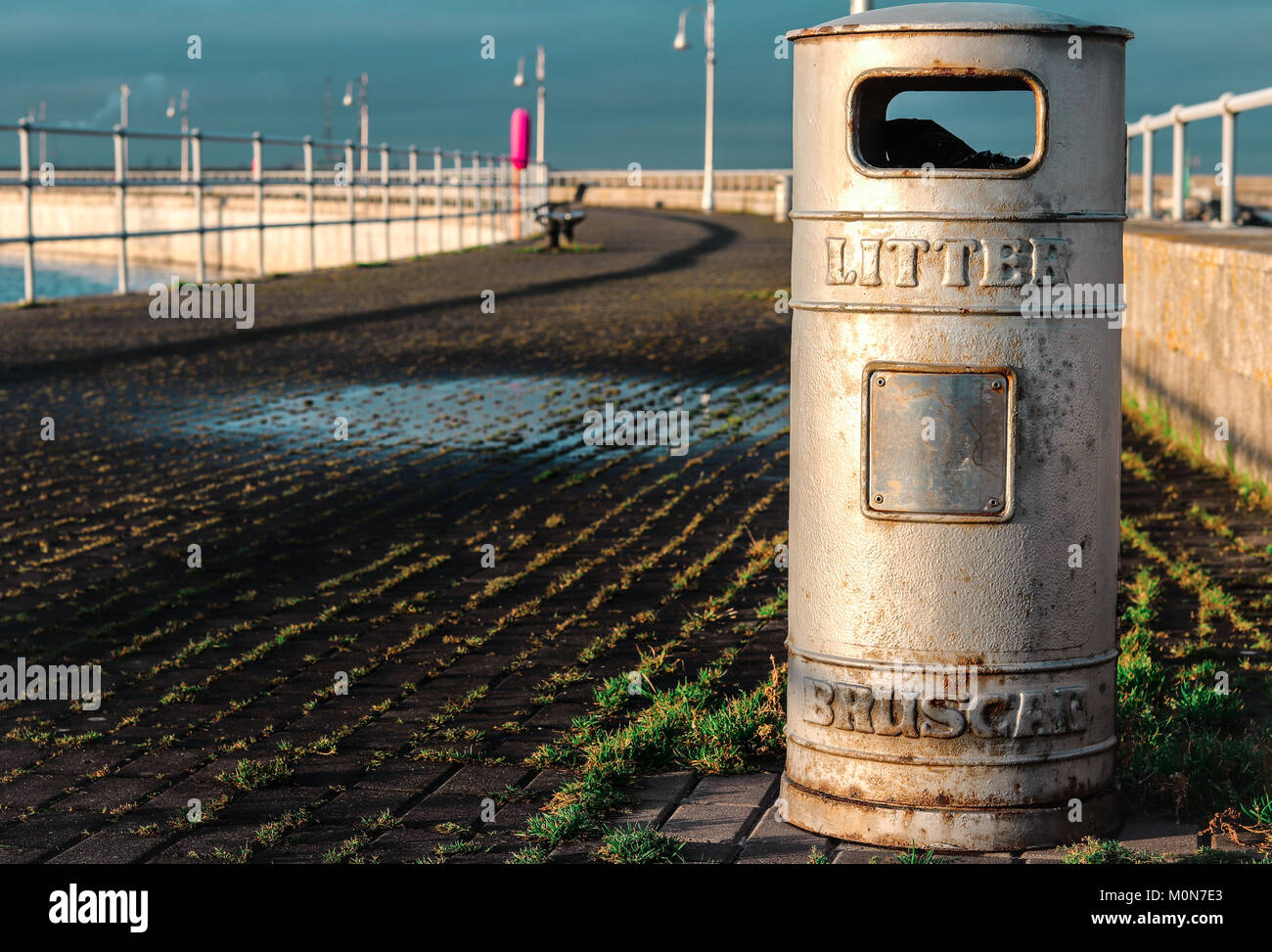 A Trash Can (Rubbish Bin) in Dun Laoghaire, Dublin, Ireland Stock Photo ...