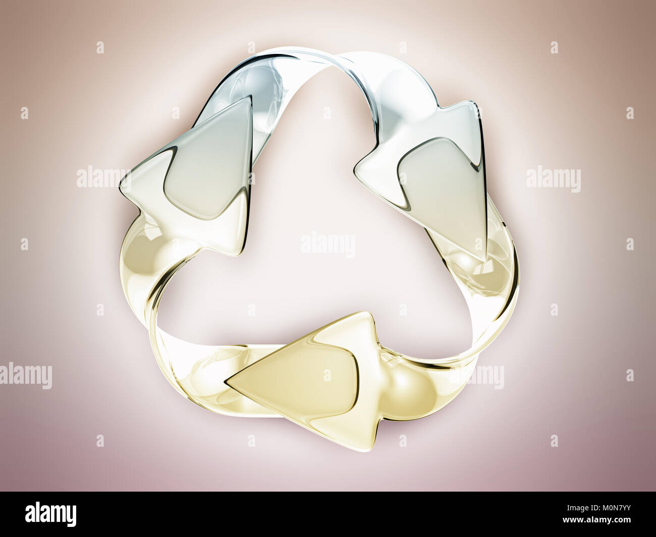 Environmental sustainability: Glossy recycling sign over colorful ...