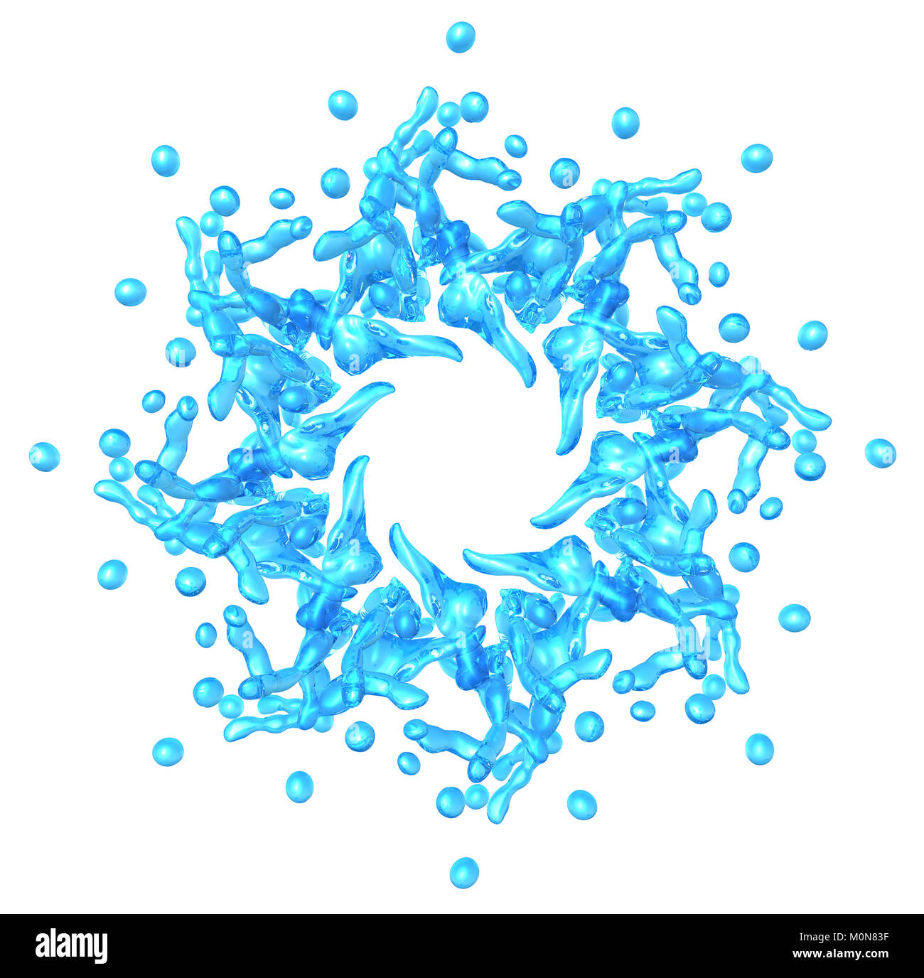 Water: Liquid shape blue star isolated over white Stock Photo - Alamy
