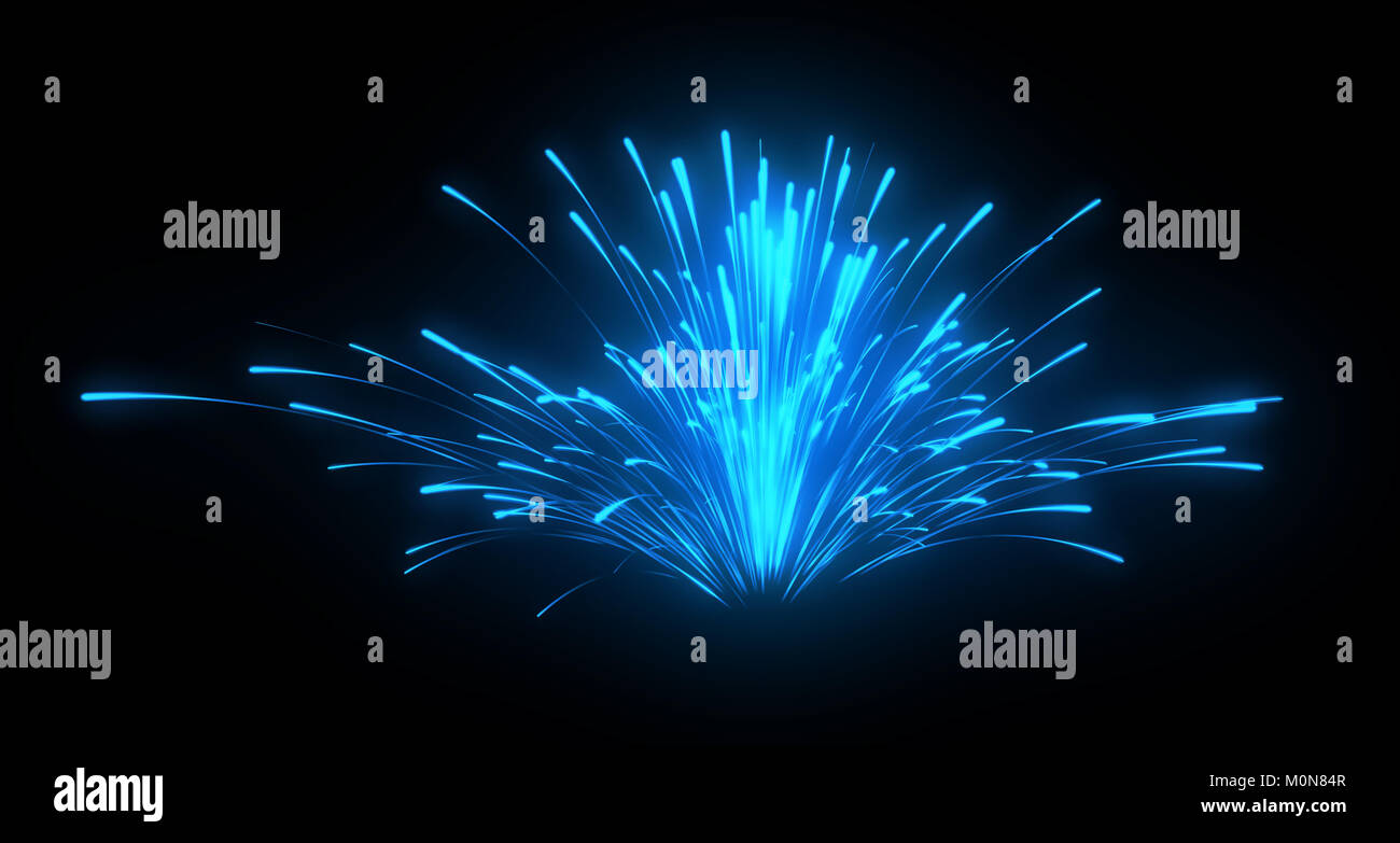 Blue festive fireworks and explosions at night over black Stock Photo ...