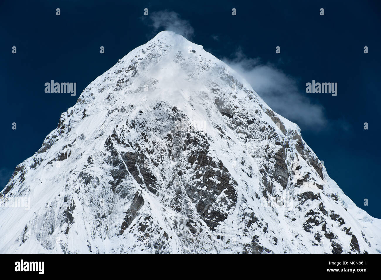 Pumo Ri Peak in Himalaya mountains. Trekking in Nepal Stock Photo - Alamy