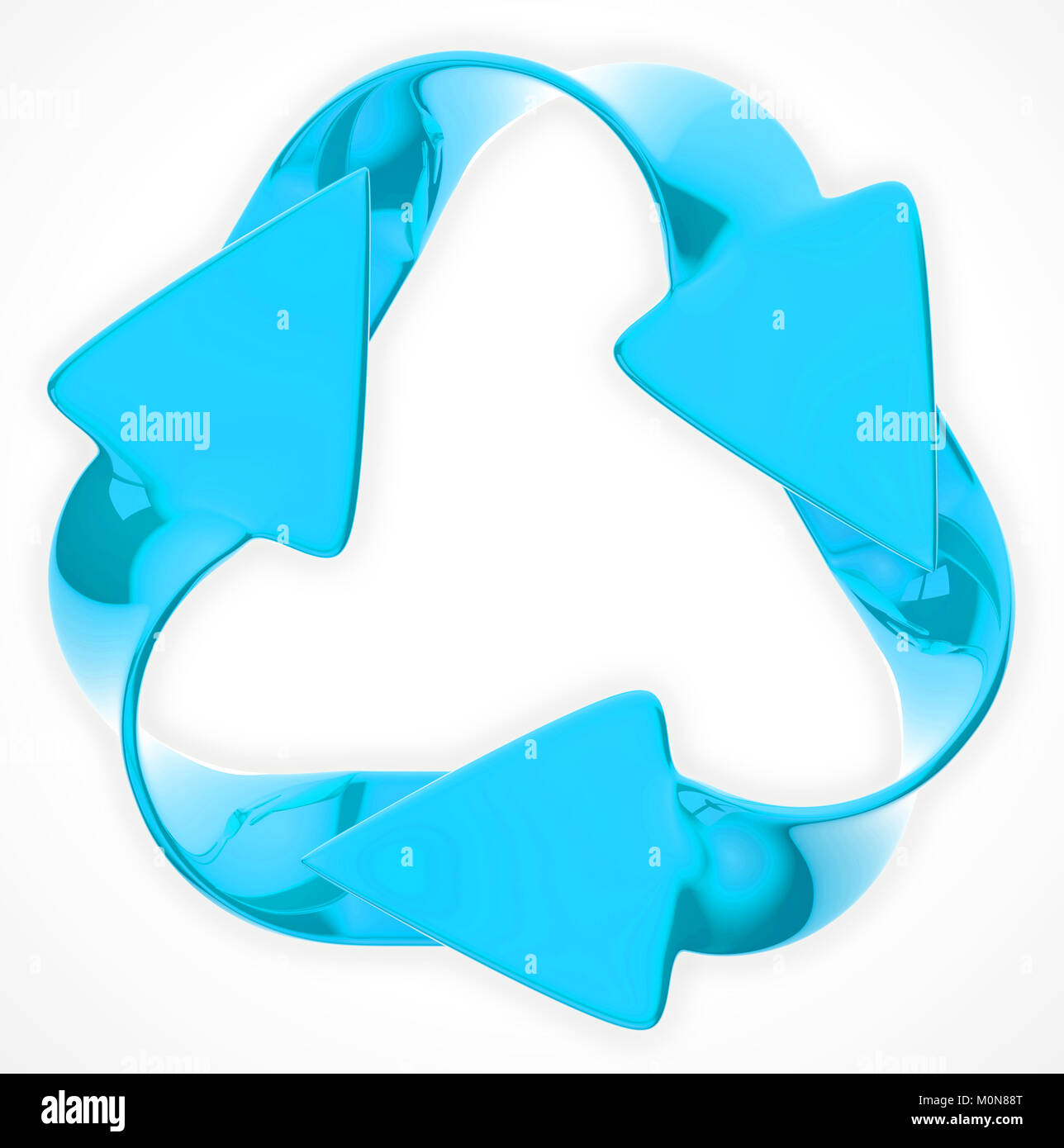 Environmental sustainability: blue recycling sign isolated on white ...