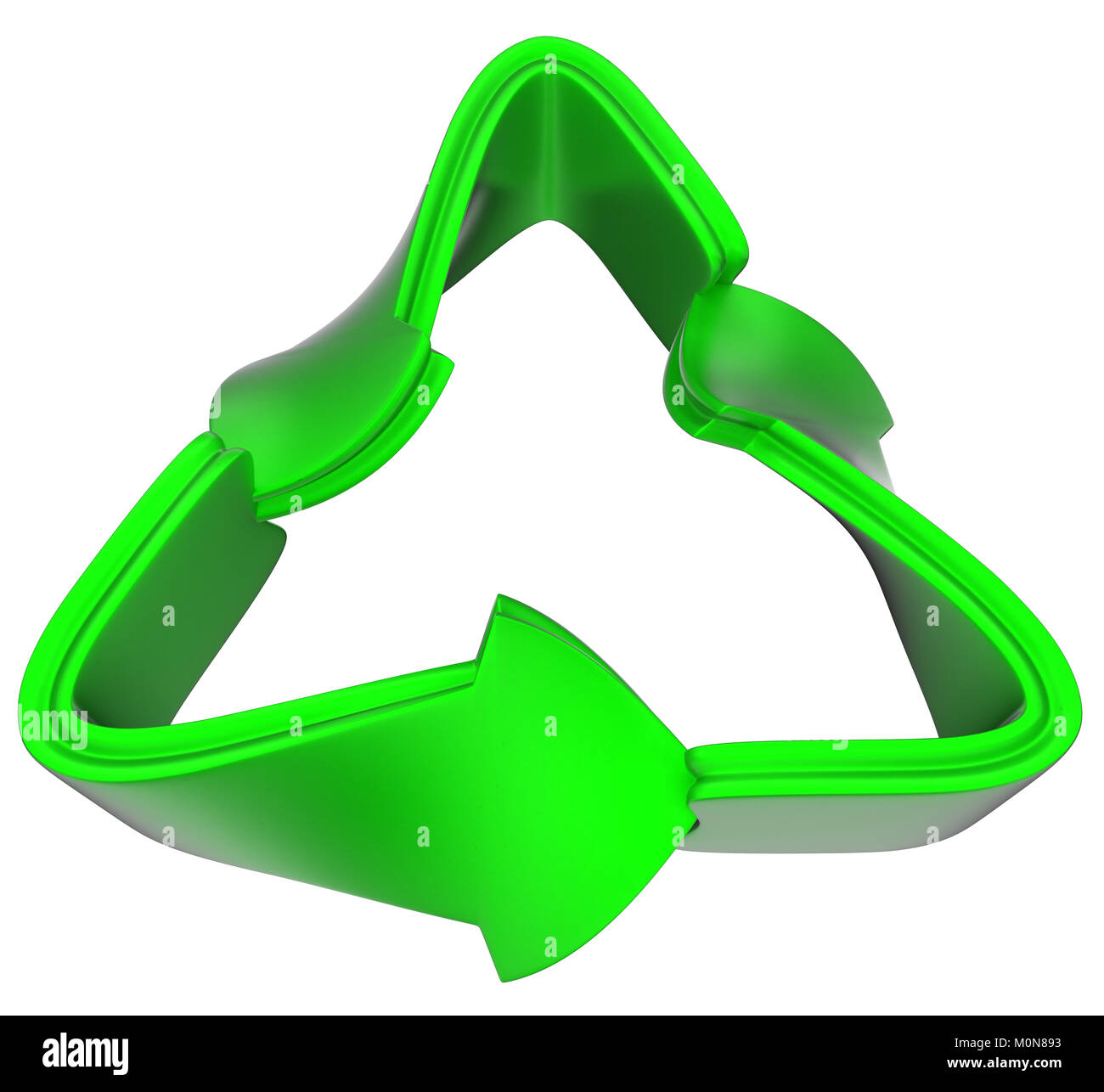 Environmental sustainability: green recycling sign isolated on white ...