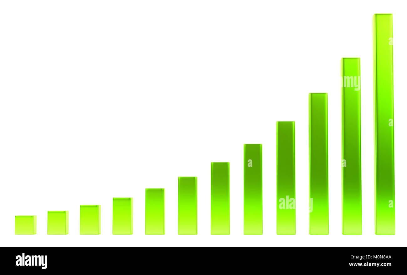 Success: green diagram or chart over white background Stock Photo - Alamy