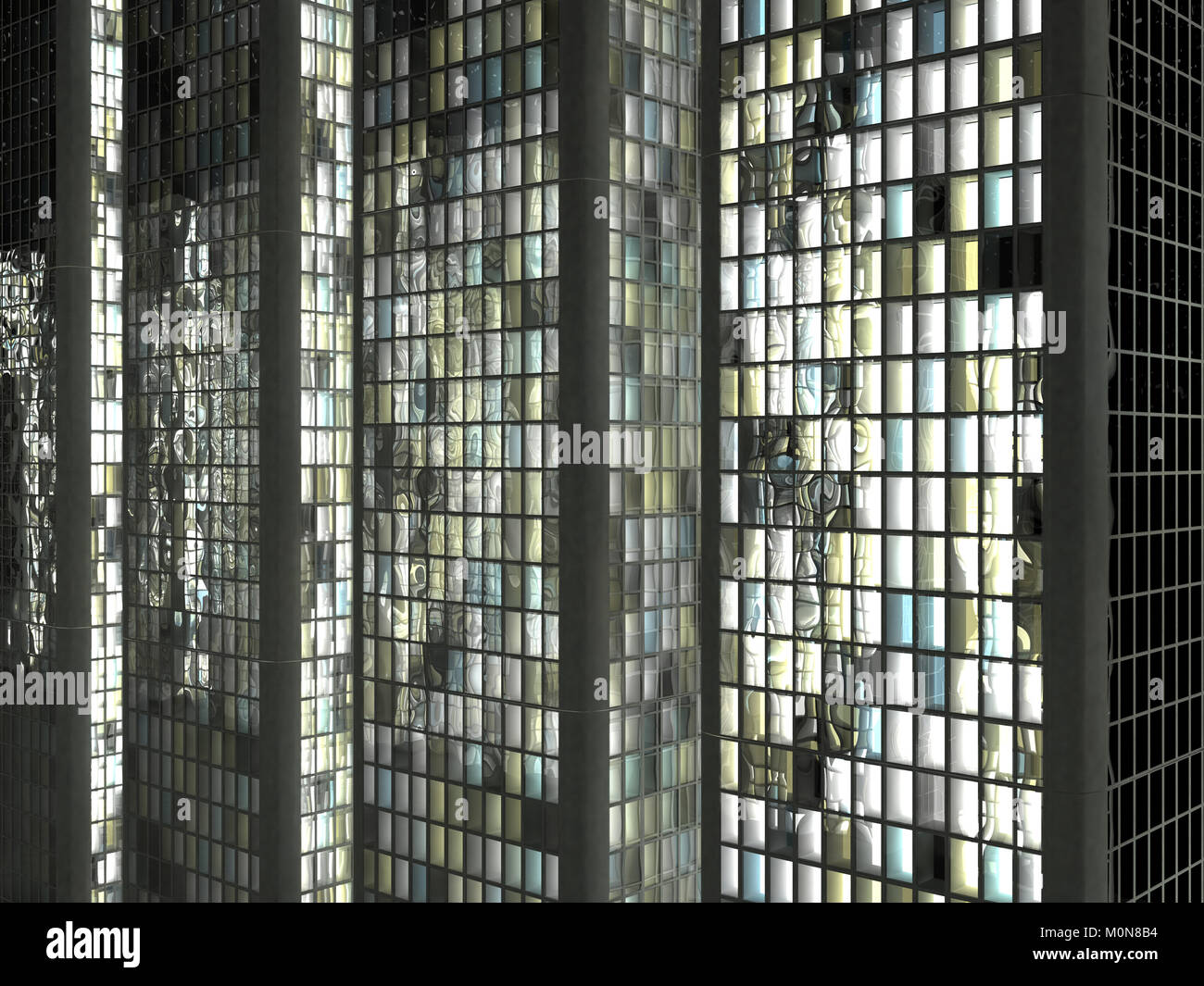 Abstract Office buildings with lighted windows at night Stock Photo - Alamy