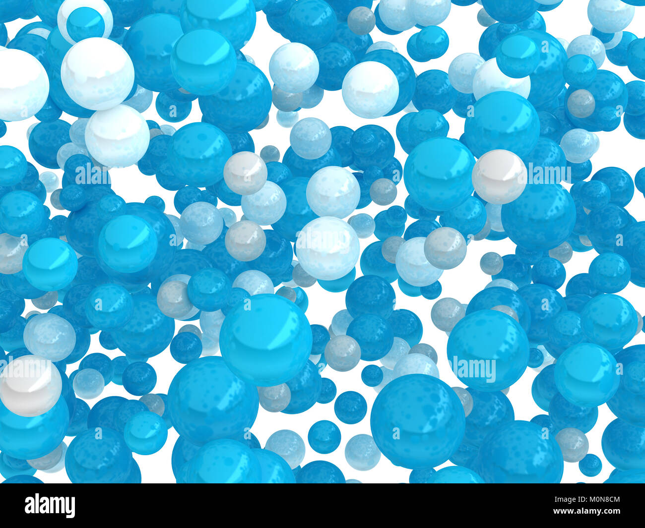 Large group of blue and white balls isolated over white background ...