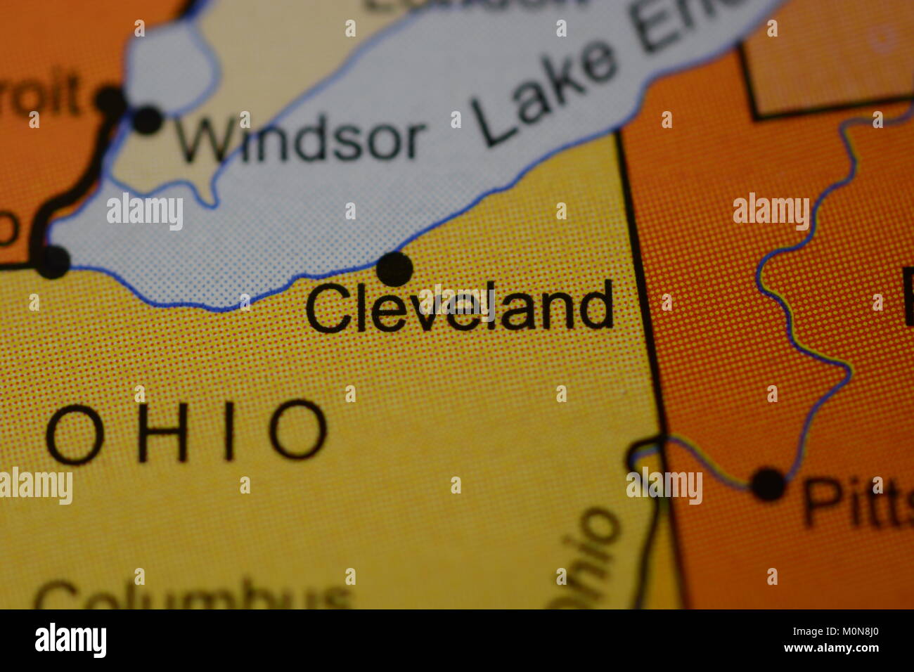 City name on the map Stock Photo - Alamy