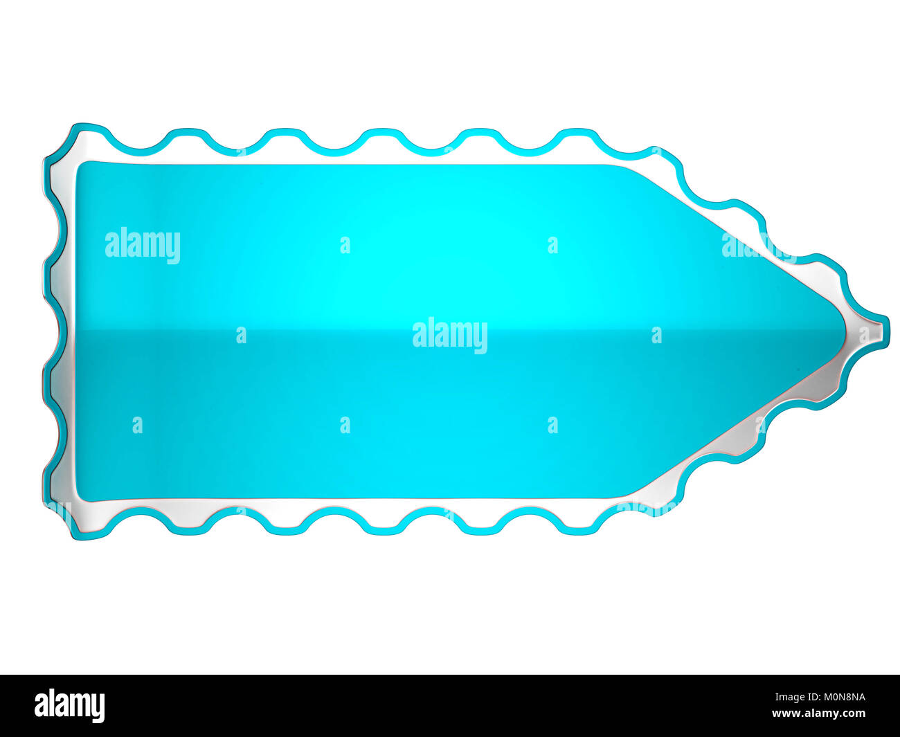Blue jagged sticker or label over white background Stock Photo - Alamy