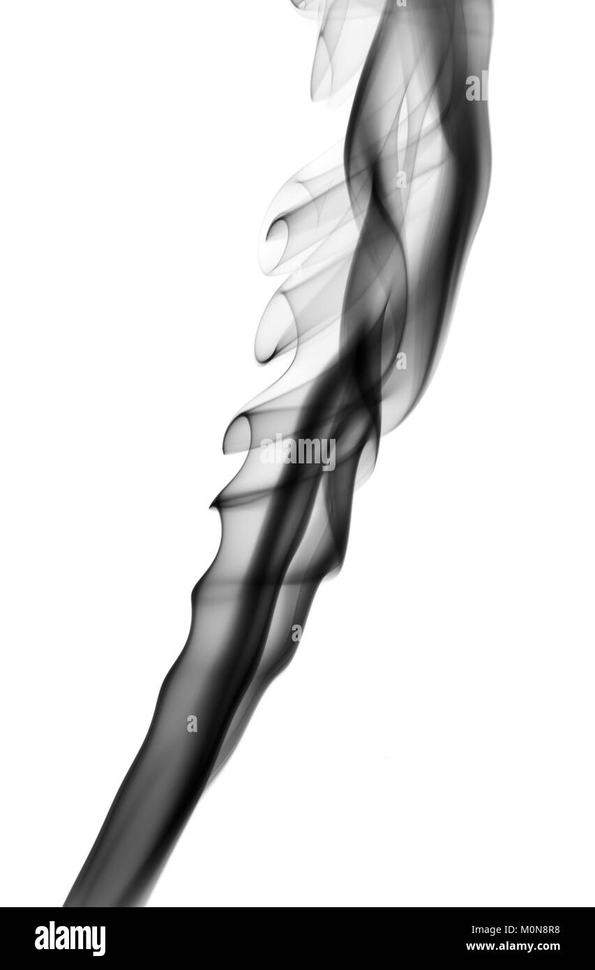 Abstract black fume pattern over the white background Stock Photo - Alamy