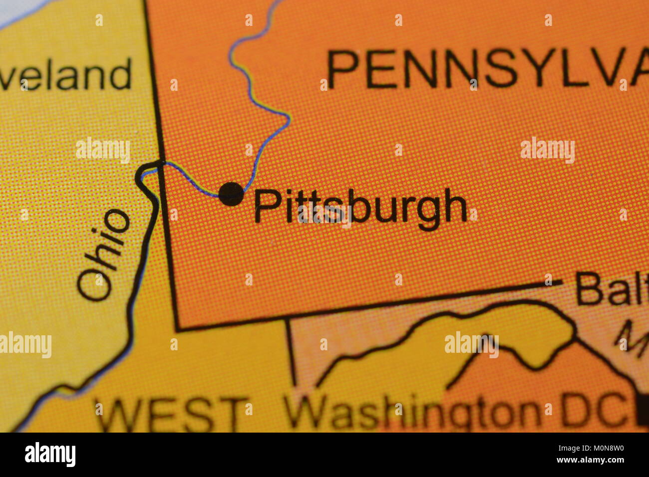 City name on the map Stock Photo - Alamy