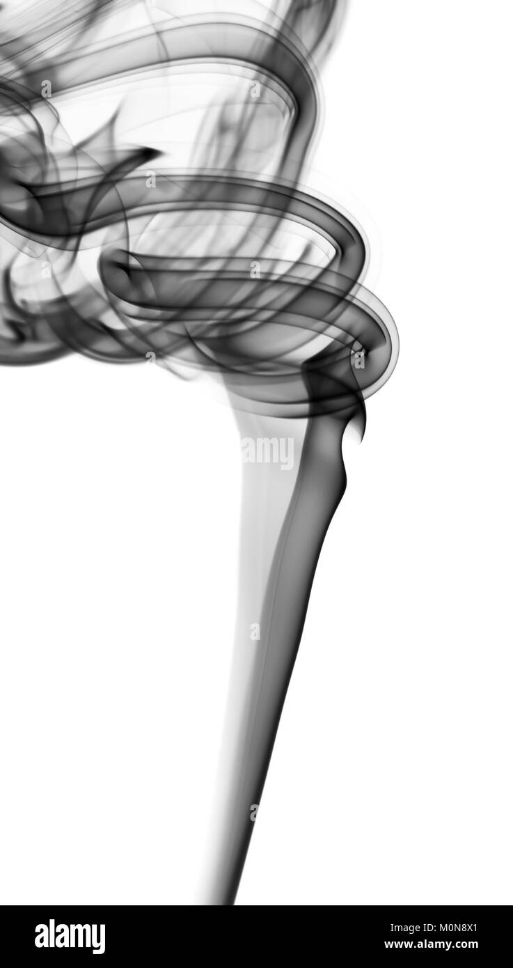 Abstract black smoke pattern over the white background Stock Photo - Alamy