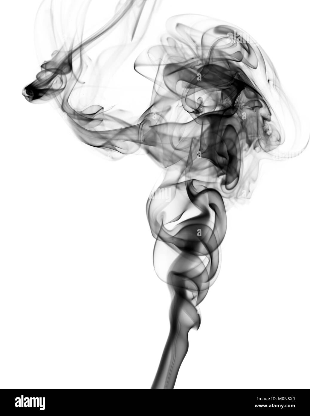 Black Abstract smoke pattern over the white background Stock Photo - Alamy