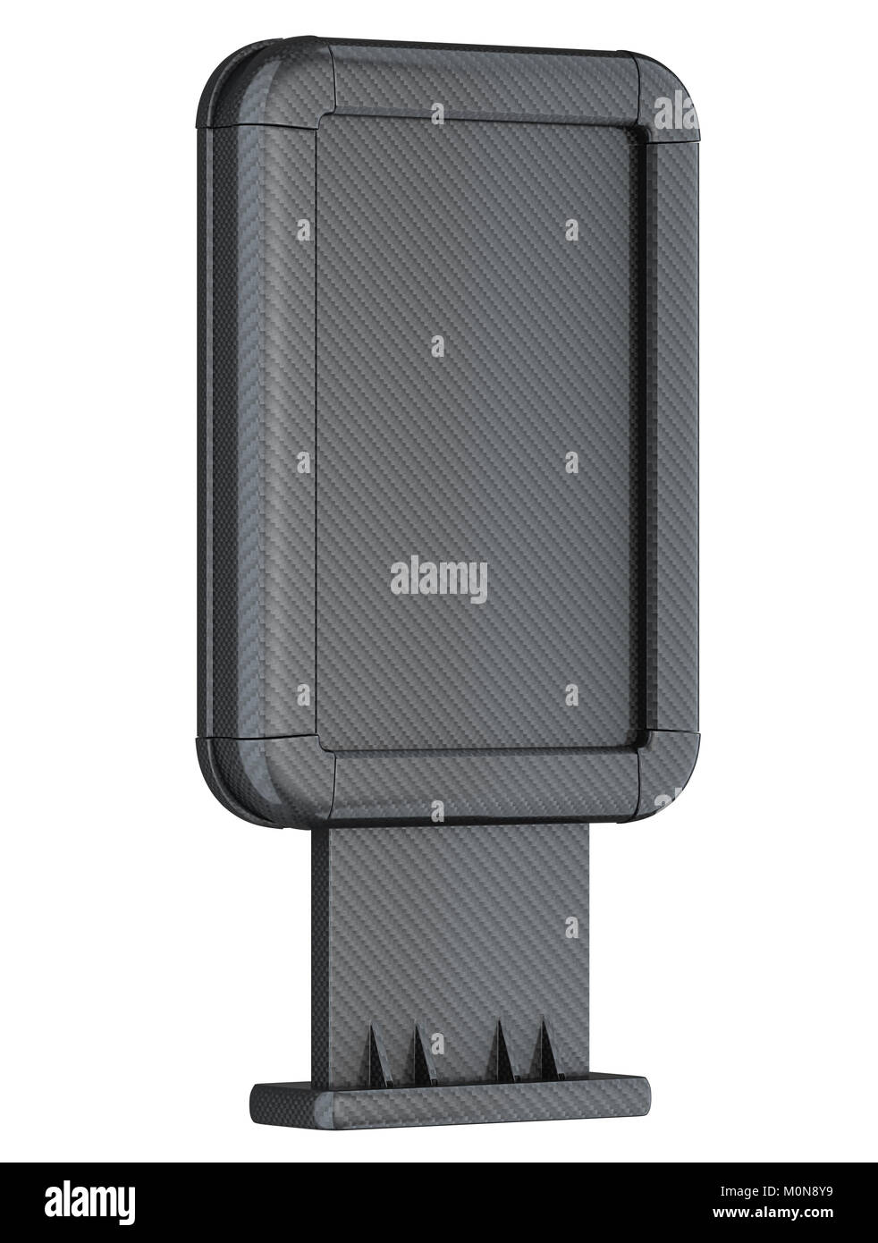 Carbon fibre advertising lightbox on stand isolated on the white ...