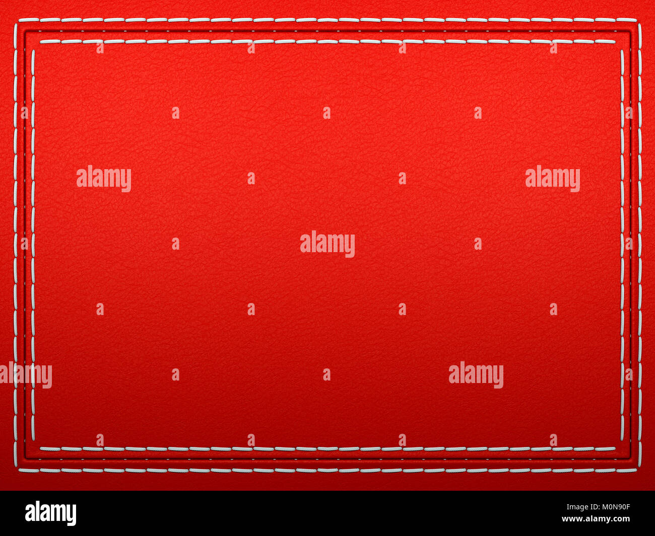 Stitched frame on Red leather background. Large resolution Stock Photo ...