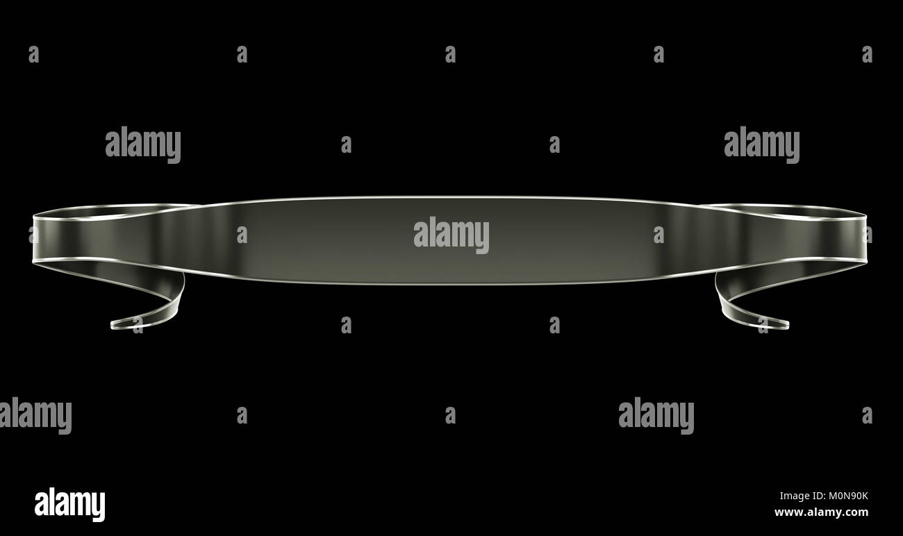 Black metallic emblem or label with curles isolated on black Stock ...