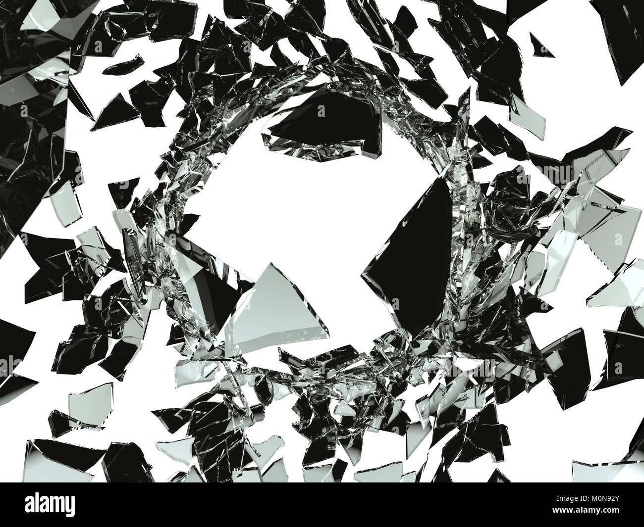 Violence Shattered glass on white background. Large resolution Stock ...