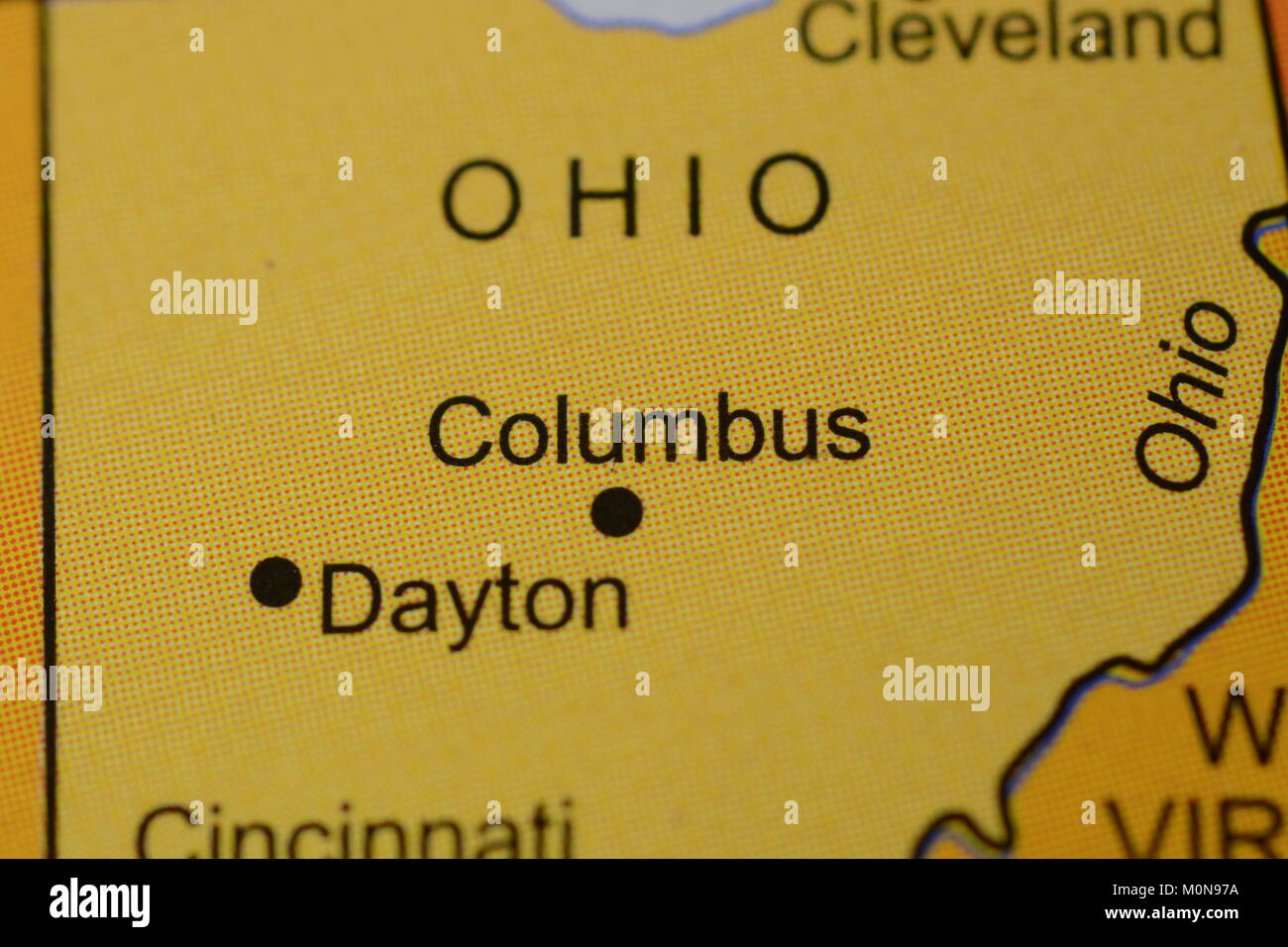City name on the map Stock Photo - Alamy