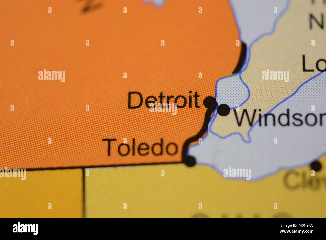 City name on the map Stock Photo - Alamy